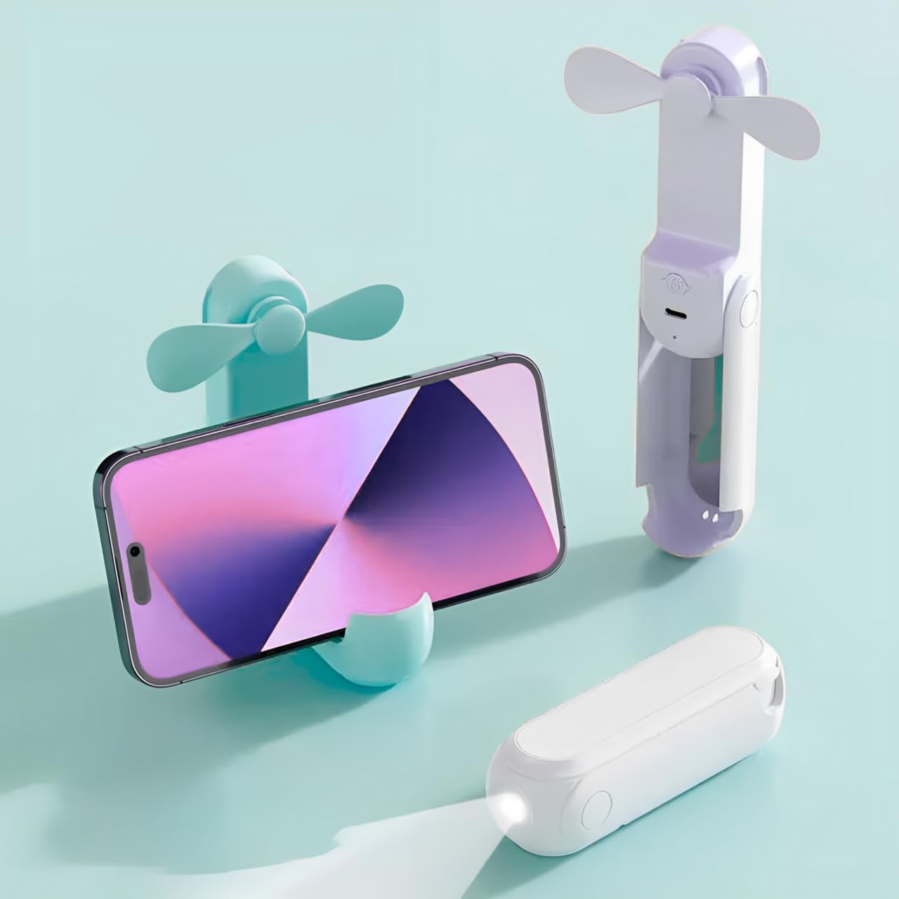 Amazon.com: KUPAMBA Portable Handheld Fan, 4 IN 1 Mini Fan, Table Fan ...