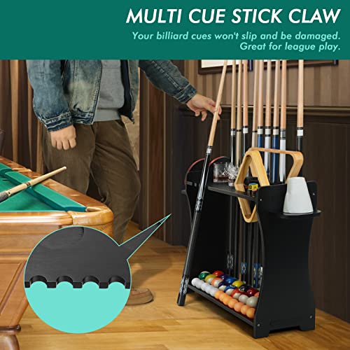 Snapklik.com : Pool Stick Holder Floor Stand, 2-in-1 Pool Cue Rack ...
