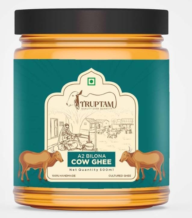 TRUPTAM A2 Desi Cow Ghee| Glass Jar | Bilona Method | Curd-Churned ...