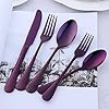 Amazon.com | Bisda 5-Piece Purple Silverware Flatware Set Service for 1 ...