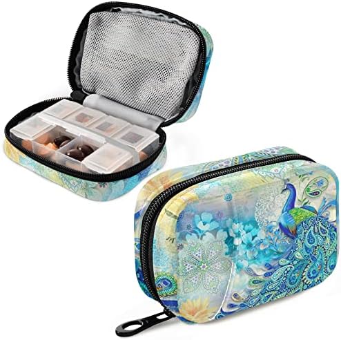 Amazon.com: ZOEO Pill Cases Bag Peisly Peacock Vitamin Pill Box ...