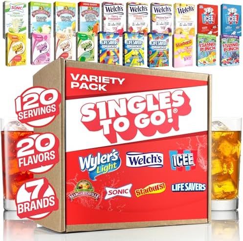 Amazon.com : Singles To Go! 120ct Bulk Variety Pack - 20 Different ...