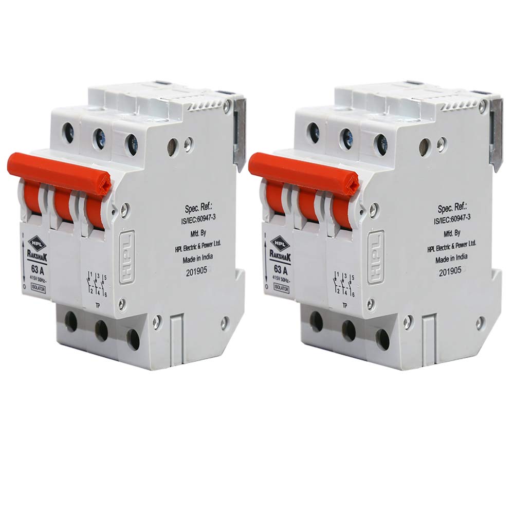 Buy HPL Rakshak Miniature Circuit Breakers (MCB) Isolator 63A Three ...
