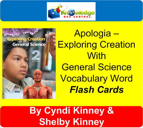 Apologia Exploring Creation With General Science Vocabulary Word Flash ...