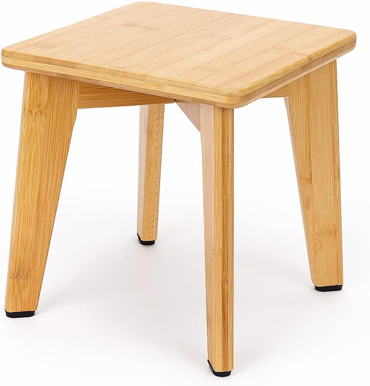 Amazon.com: Natural Solid Wood Step Stool Plant Stand Round Footrest 10 ...