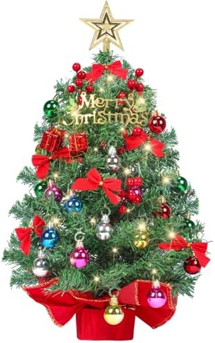 Amazon.com: Komzon Mini Christmas Tree With Lights, Small Prelit Table ...