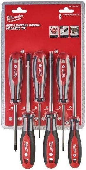 Milwaukee 4932471809 6-Piece Tri-Lobe Screwdriver Set Torx, Black-Red ...