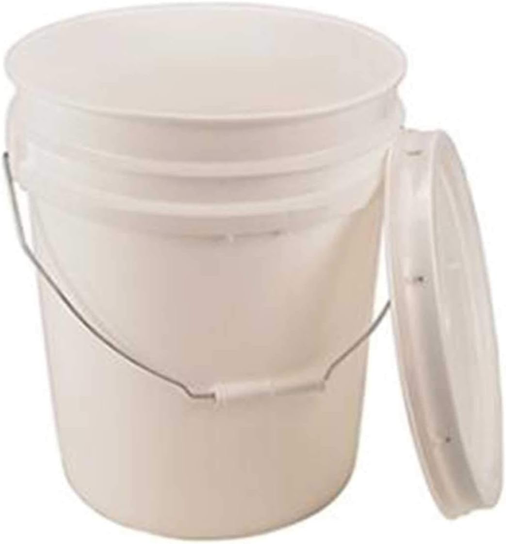 Amazon.com: Living Whole Foods, 5 Gallon White Bucket & Lid - Durable 90 Mil All Purpose Pail ...