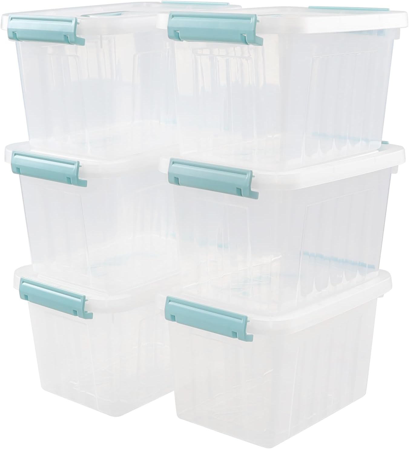 Amazon.com - JUJIAJIA 6 Quart Clear Storage Latch Box/Bins, 6-Pack ...