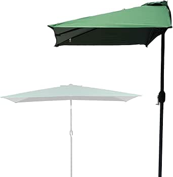 Amazon.com : XIAOYUE 8.2 Ft Half Parasol, Rectangular Patio Umbrella ...