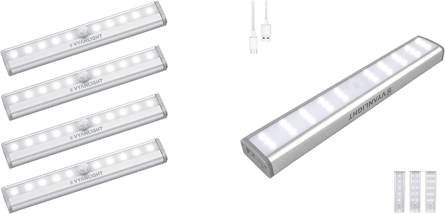 VyanLight Motion Sensor LED Light, 10 LED Battery Operated Motion Light ...