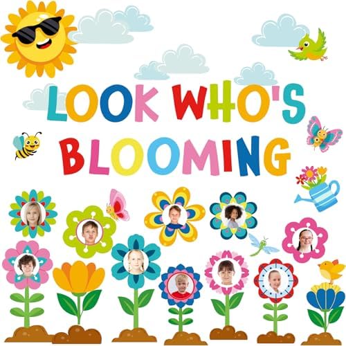 Amazon.com: 56Pcs Spring Flower Bulletin Board Classroom Decorations,We ...