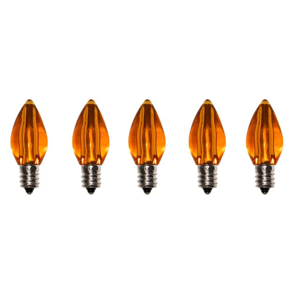 EZLS C7 Orange Transparent SMD LED Bulbs - 5 pack Smooth Lens Orange ...