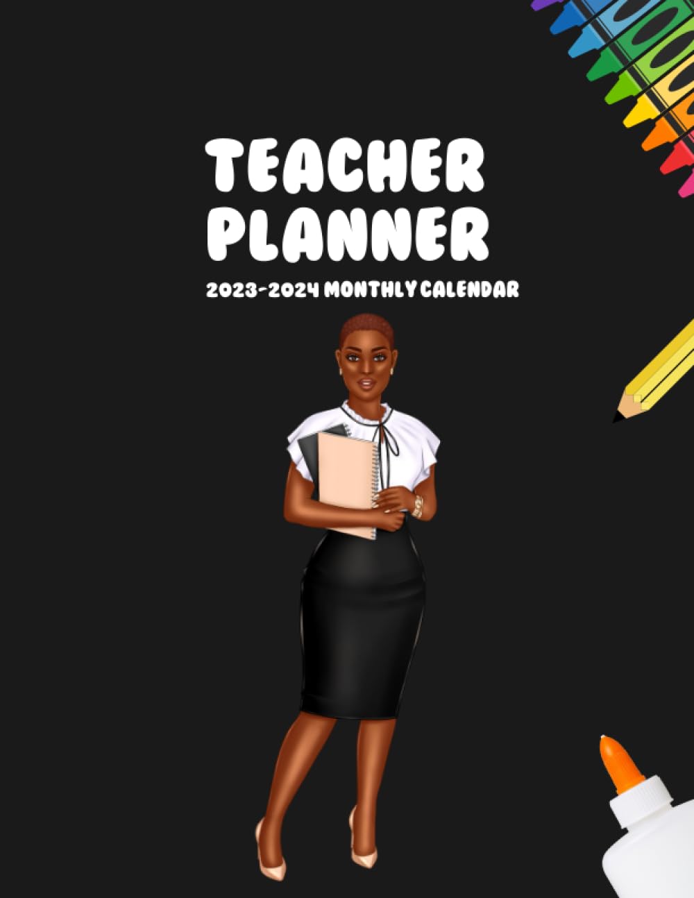 African American Woman Teacher Planner, Weekly, Monthly Undated Planner ...