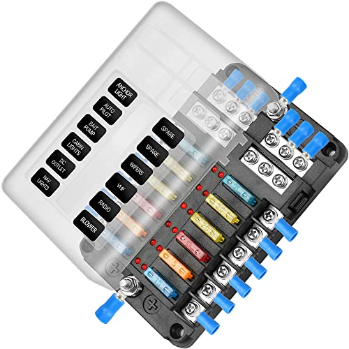 Snapklik.com : 12V Fuse Block 12 Circuit Fuse Box Kit
