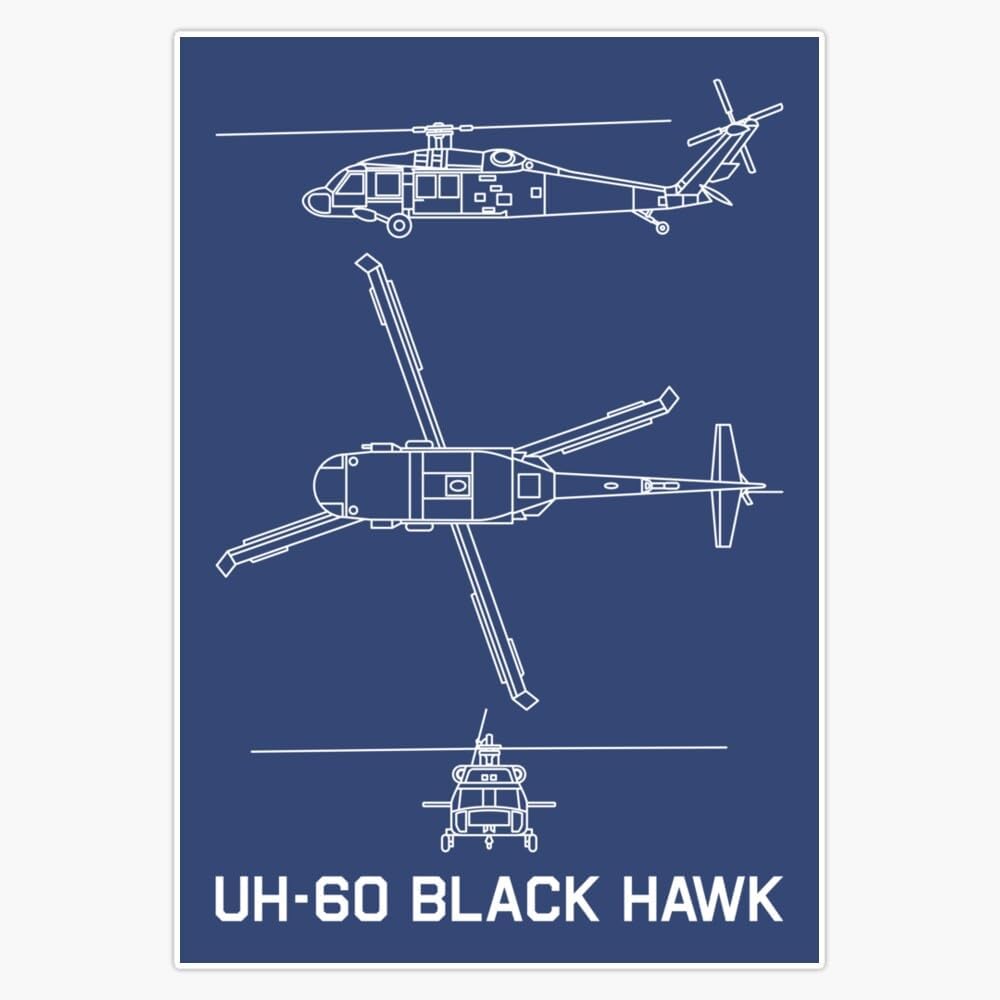 Amazon.com - UH-60 Black Hawk US Army Military Helicopter Blueprint ...