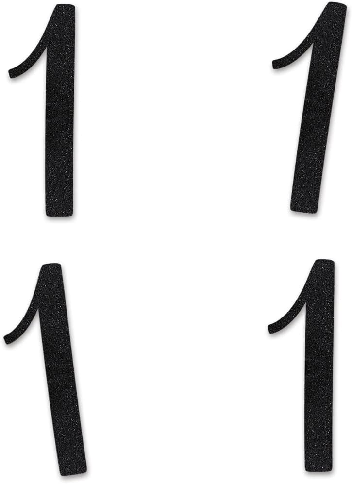 Amazon.com: Black Glitter 1 Cut-Out Numbers, 1st Birthday Party ...
