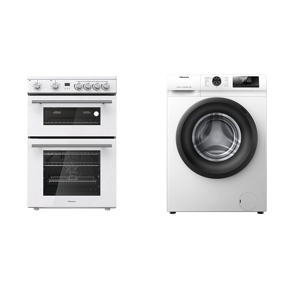 Hisense HDE3211BWUK 60cm Electric Cooker with Ceramic Hob-White A Rated ...