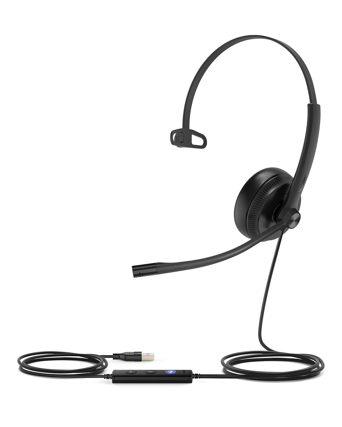 Amazon.com: Yealink UH34 Wired Headset, Single Ear USB Headset with ...
