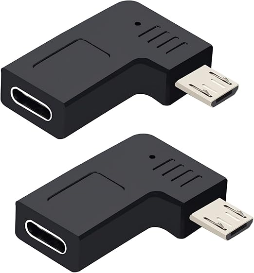 GELRHONR Abgewinkelter Micro-USB-auf-USB-C-Adapter, 90-Grad-Micro-USB ...