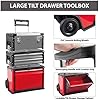 BIG RED Stackable Portable Metal Tool Box Organizer with Wheels and 2 ...