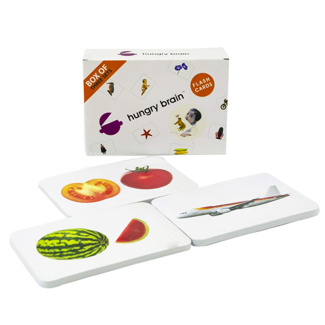 Buy hungry brain Pack of 3 (Group 2) Combo Flash Cards for Toddlers 1 ...