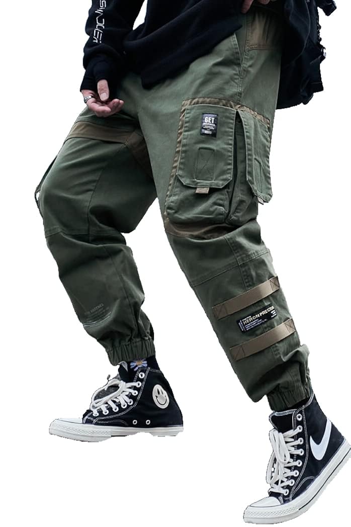 Men's Joggers Punk Cargo Baggy Techwear Hip Hop Harem Streetwear ...
