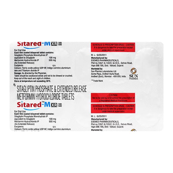 Sitared-M XR 100/500 -Strip of 10 Tablets : Amazon.in: Health ...