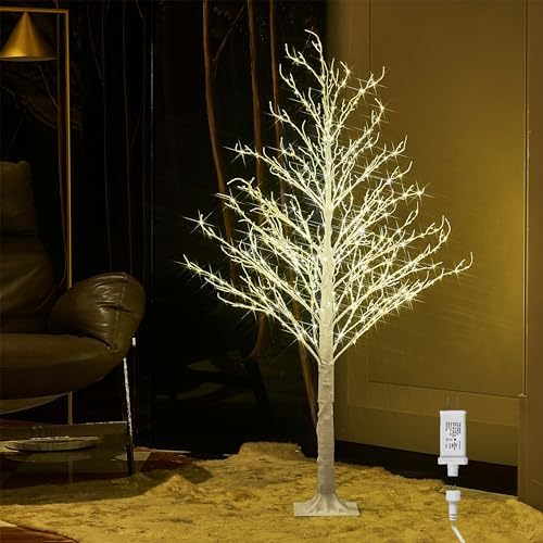 Amazon.com: LITBLOOM Lighted White Tree Plug in 430 LED Fairy Lights ...
