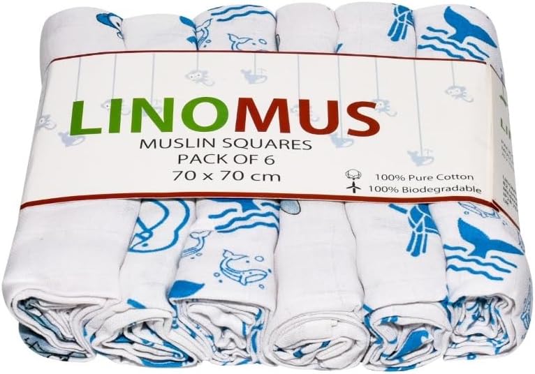 Baby Muslin Cloths Large, Muslin Squares, Pack of 7, 70 x 70 cm, Safari ...