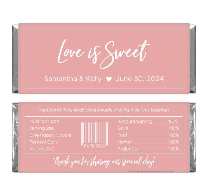 Amazon.com: Love is Sweet Wedding Candy Bar Wrapper - Set of 36 ...