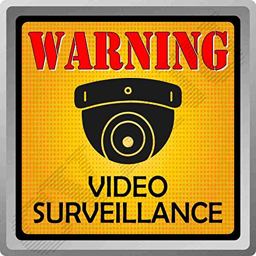 KREEPO CCTV Camera Surveillance Sign Board (Pack of 2) CV-9 : Amazon.in ...