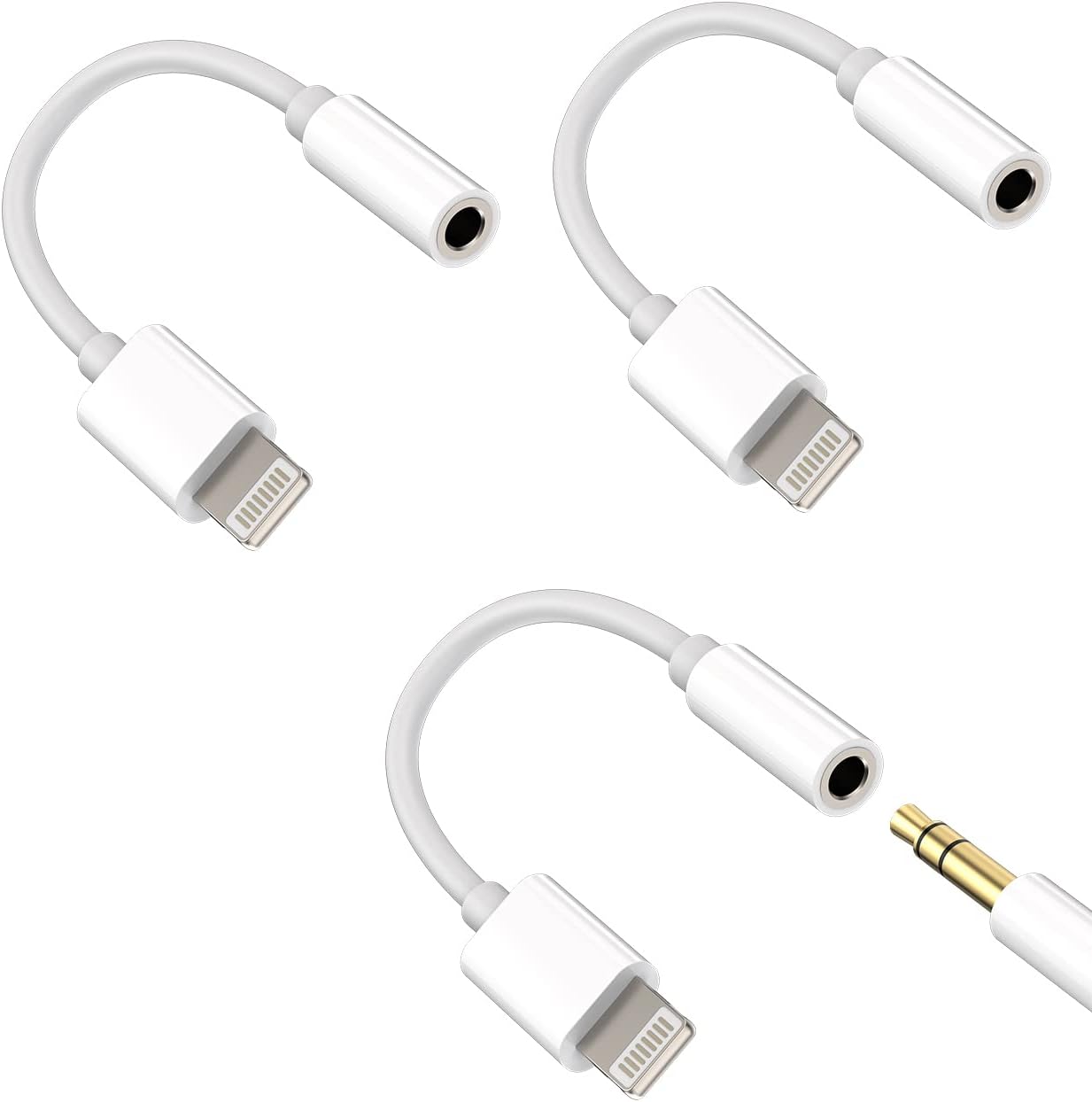 Amazon.com: 3 in 1 Headphone Adapter for iPhone, Lightning to 3.5 mm ...