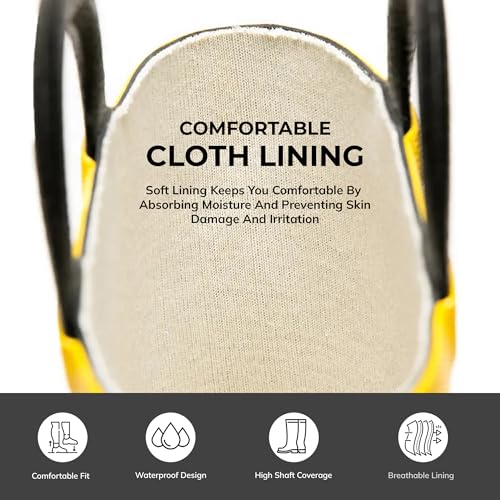 Robustt Steel Toe Fire Safety Gumboot - Yellow (UK 10) | Anti-Slip ...