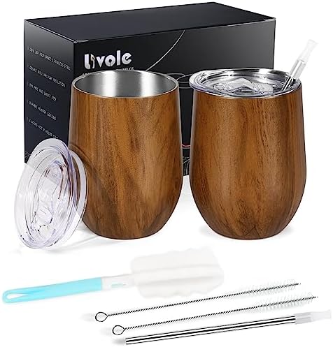 Amazon | Livole ステンレスタンブラー タンブラー 真空断熱 保冷 保温 二重構造 蓋付き こぼれない ストロー付き 350ml 2個セット ペアタンブラー カップル プレゼント ...