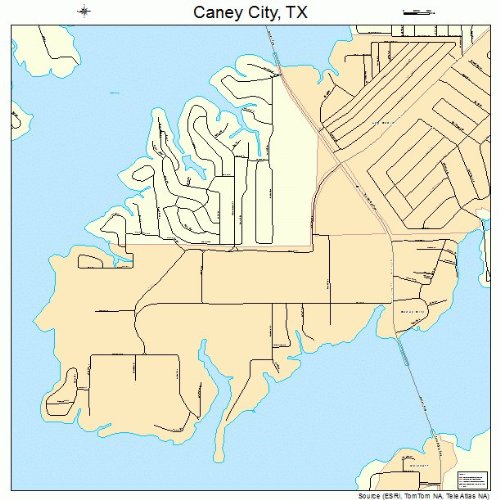 Amazon.com: Large Street & Road Map of Caney City, Texas TX - Printed ...