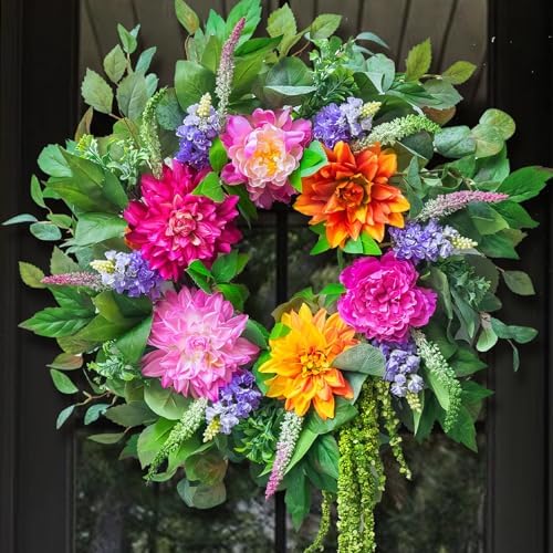 Amazon.com: Spring Wreath 24 Inch Spring Wreaths for Front Door ...