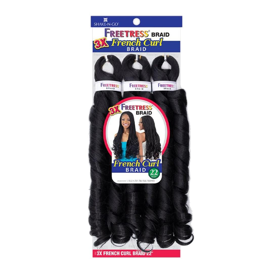 Amazon.com : Freetress 3X French Curl Braid 22" (5 Pack, 1) : Beauty ...
