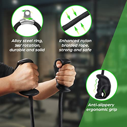 DASKING Ergonomic Biceps Rope Pull Up Attachment, Tricep Rope LAT ...