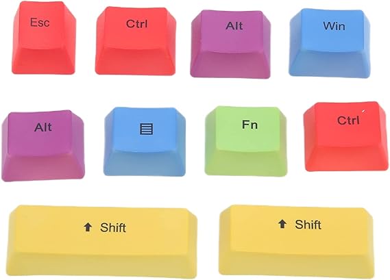 PUSOKEI PBT Custom Keycaps Set 10Pcs Repalcement Bunte Keyboard Keycaps ...