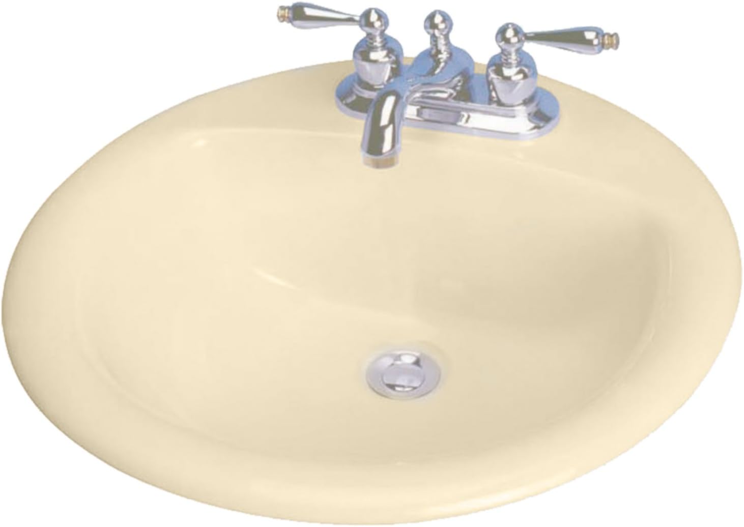 Cascadian L1390BI4 19-Inch Reo Design Round Lavatory Sink, Biscuit ...