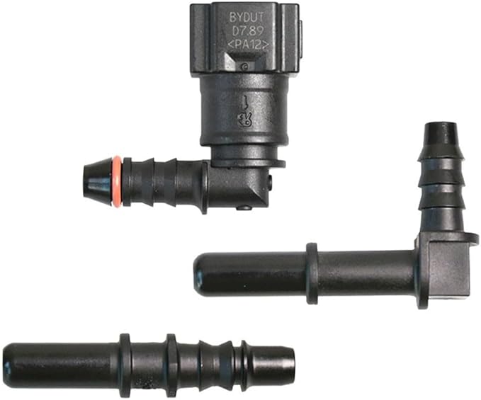 Black Nylon Fuel Line Hose Quick Release Push In Connector Kit Female ...