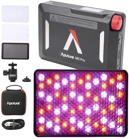 Aputure MC PRO,RGBWW 5W LED On Camera Light 2,000-10,000k CRI 96+ TLCI ...