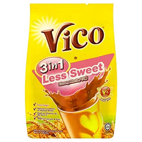 Amazon.com : 7 Pack Vico 3 in 1 Less Sweet Chocolate Malt Drink (7 x 15 ...