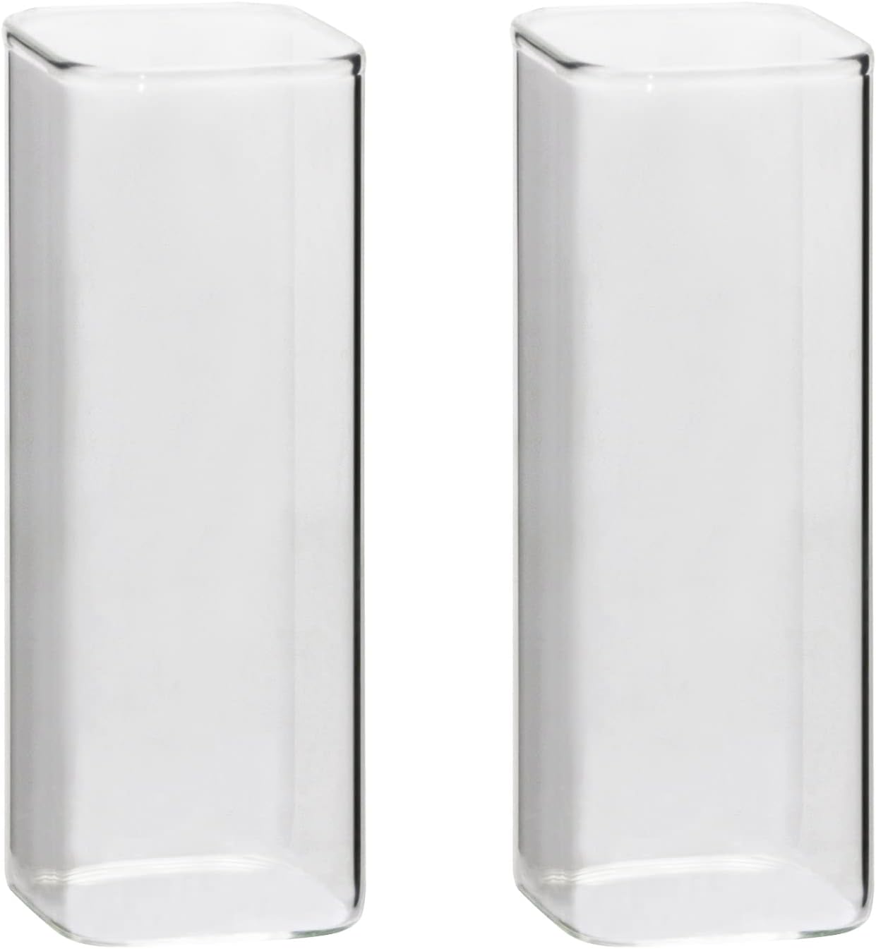 Amazon.com | 6 Pieces Square Drinking Glasses 13 oz Square Glass Cups ...