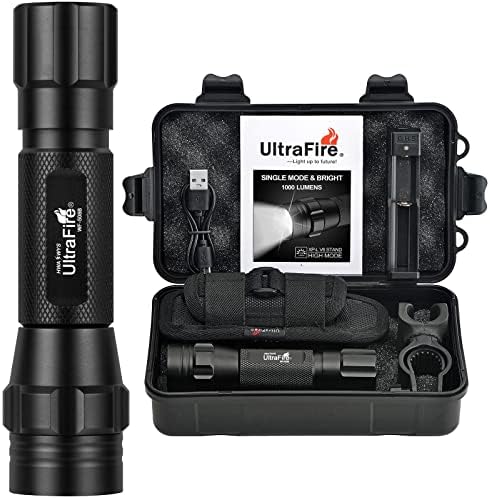 ULTRAFIRE Tactical Flashlight with Duty Belt Holster, 1000 Lumen ...