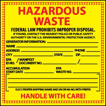 NMC HW20 Hazardous Waste Accumulation Start Date___ Contents___ Handle ...