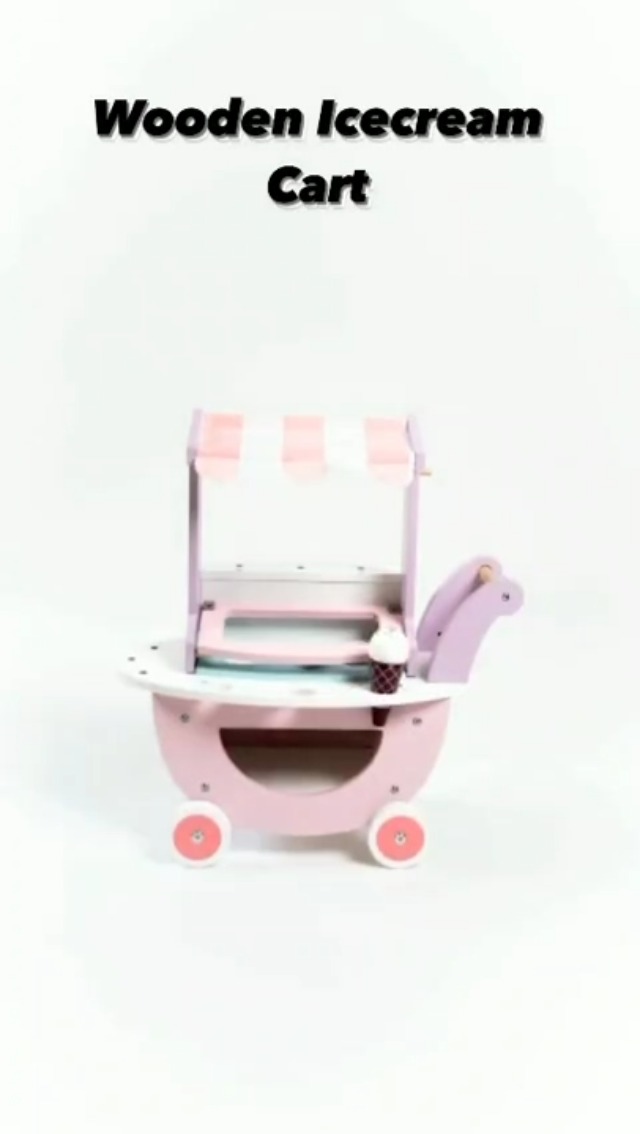 Watch JOUETS BY EDUSPARK Wooden Pretend Play Icecream Cart on Amazon Live