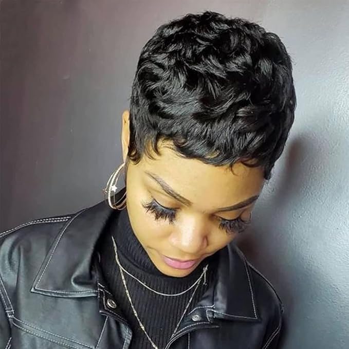 Amazon.com : FCHW Short Hairstyles Pixie Cut Hair Wig For Women Popular ...