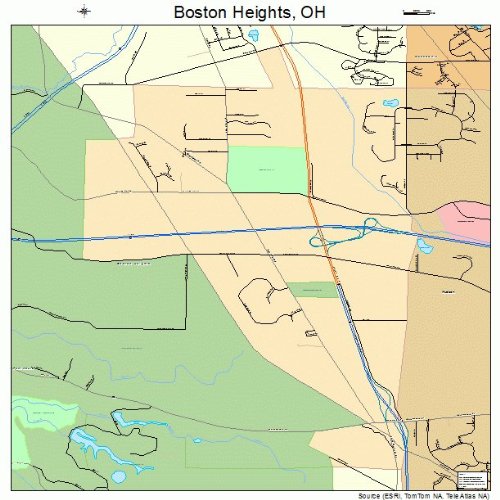 Large Street & Road Map of Boston Heights, Ohio OH - Printed poster ...
